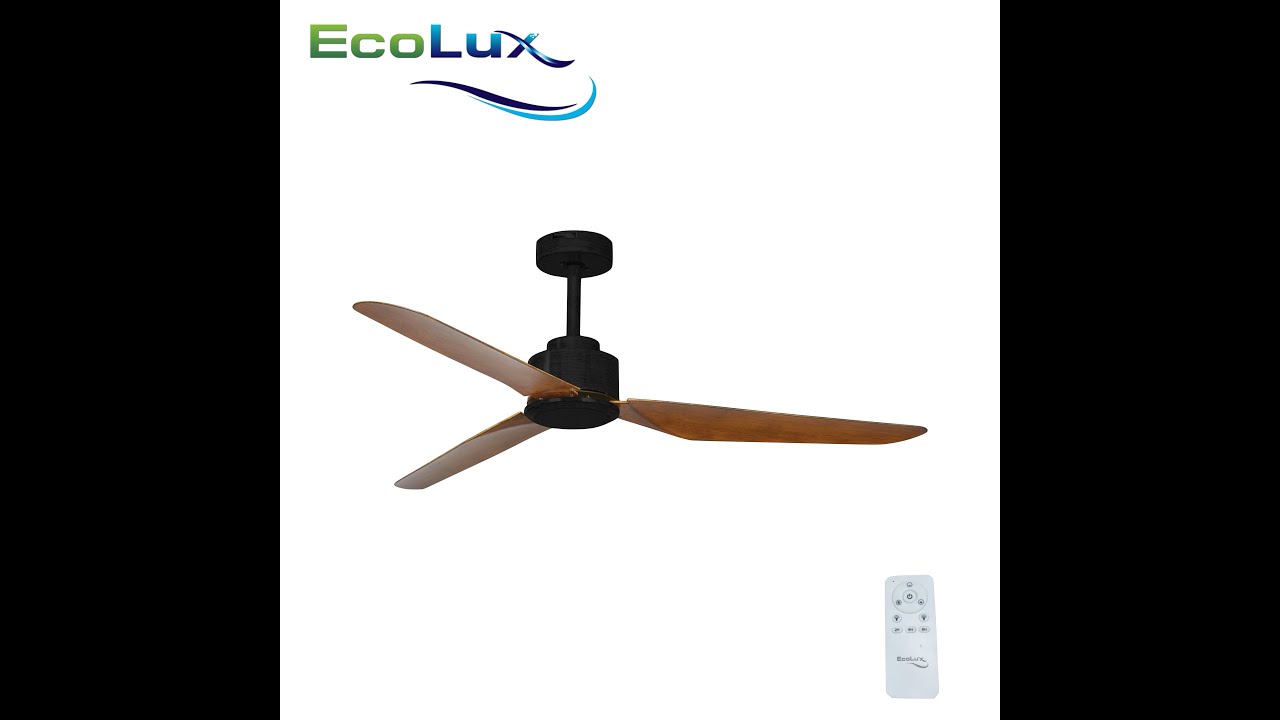 Ecolux Ceiling Fan Eco-046 Lily Wood (3Blade) - YouTube