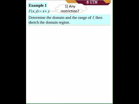 Part 8 Multivariable Functions: Function of two variables - Domain ...
