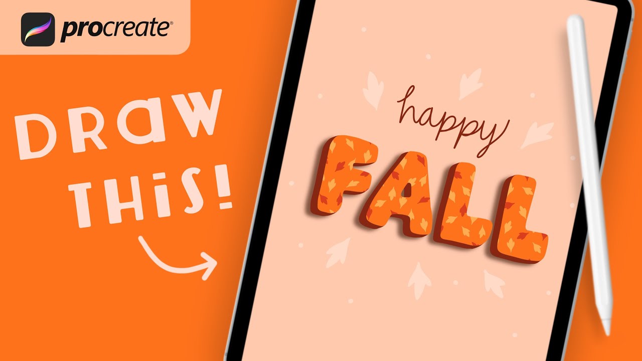 Procreate Step by Step Tutorial - Happy Fall Bubble Letters - YouTube