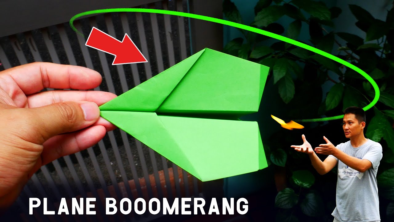 How to make paper airplanes fly back to you. Plane boomerang - YouTube