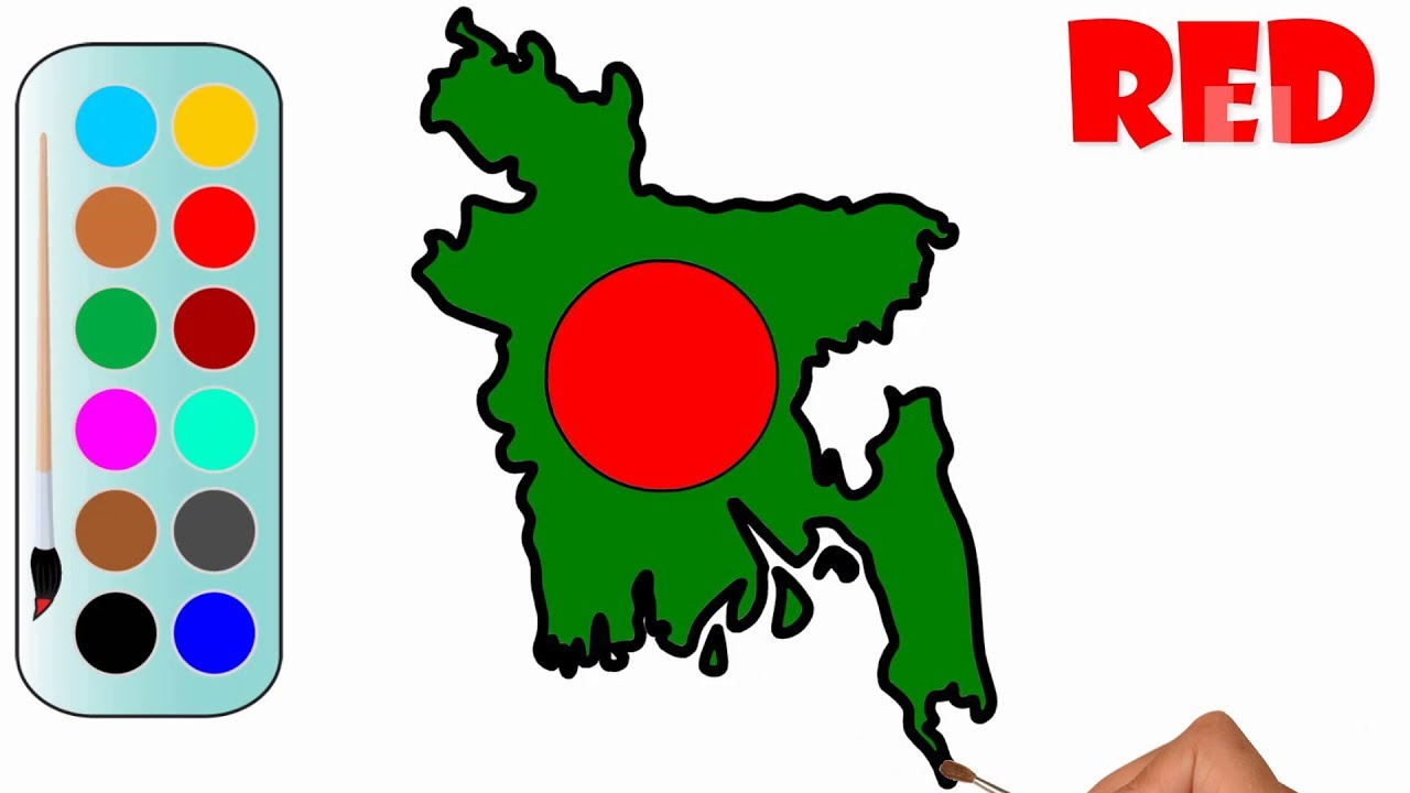 How to Draw a Map of Bangladesh | Map of Bangladesh Painting | MHP ...