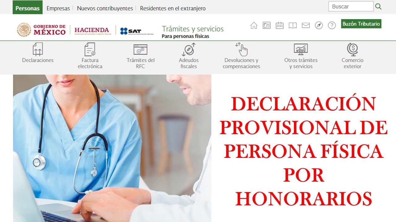 Declaración Provisional De Personas Físicas Por Honorarios Sat 2021