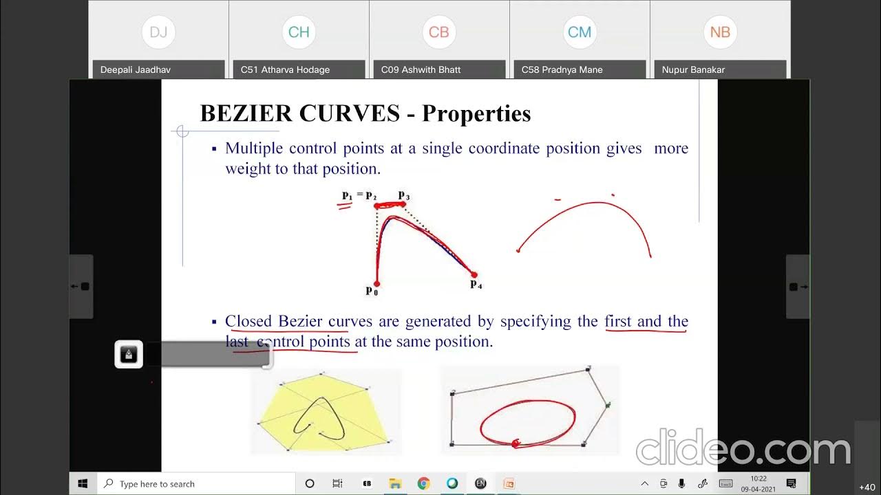 Lecture 35 - Computer Graphics - Bezier Curve with Example - Deepali Jaadhav - YouTube