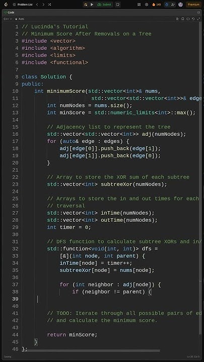 🎀LeetCode 2322🎀 Minimum Score After Removals on a Tree - YouTube
