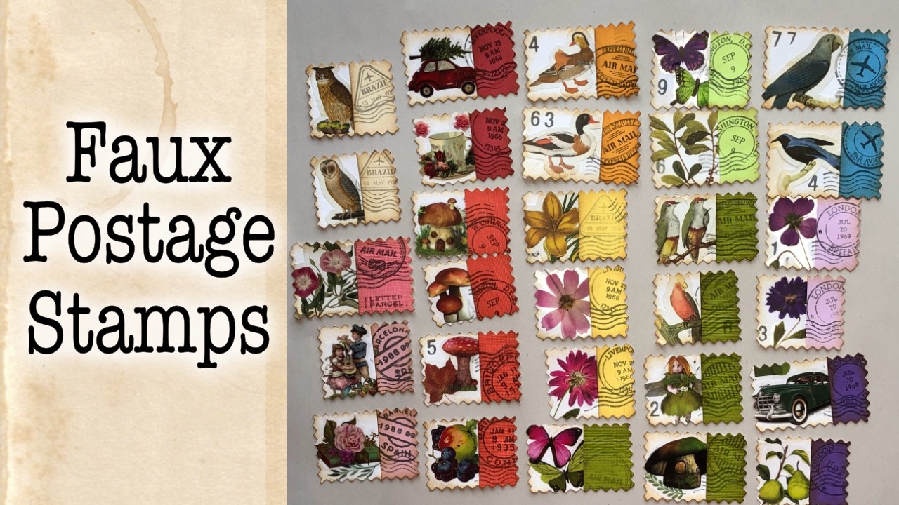NEW IDEA - 💡 SIMPLE FAUX POSTAGE STAMPS - CRAFT WITH ME - YouTube