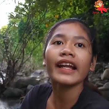 Mushroom plant grilled in squid for dinner, Cooking on the rock - Survival cooking in forest ...