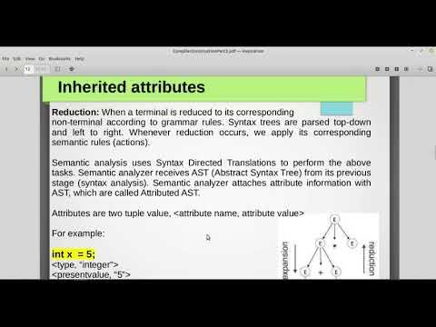 Compiler Construction Lecture 16 (Attribute Grammar) - YouTube