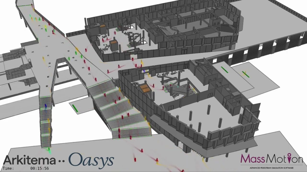 Oasys MassMotion: Arkitema - Transport Hub, Trondheim, Central Norway - YouTube