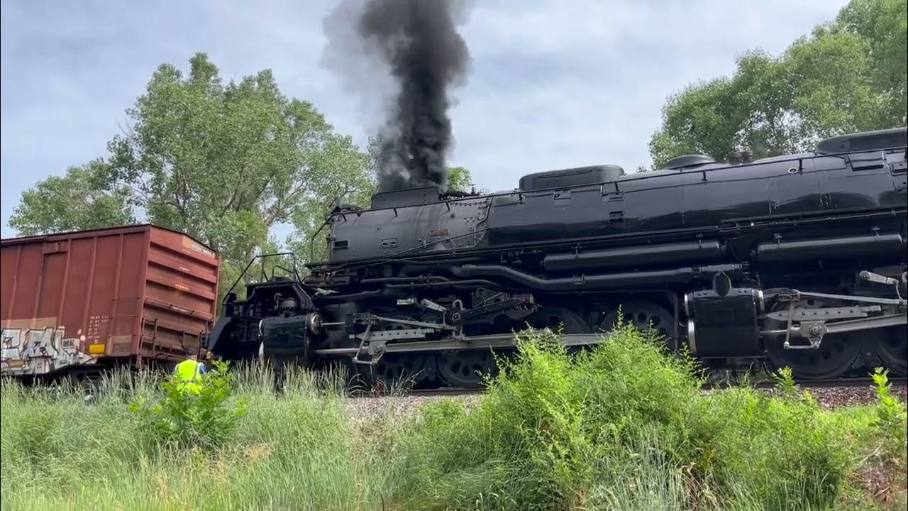 Union Pacific's Big Boy 4014 Pushes a Stalled Freight Train at Blair, NE. Complete with Wheel ...