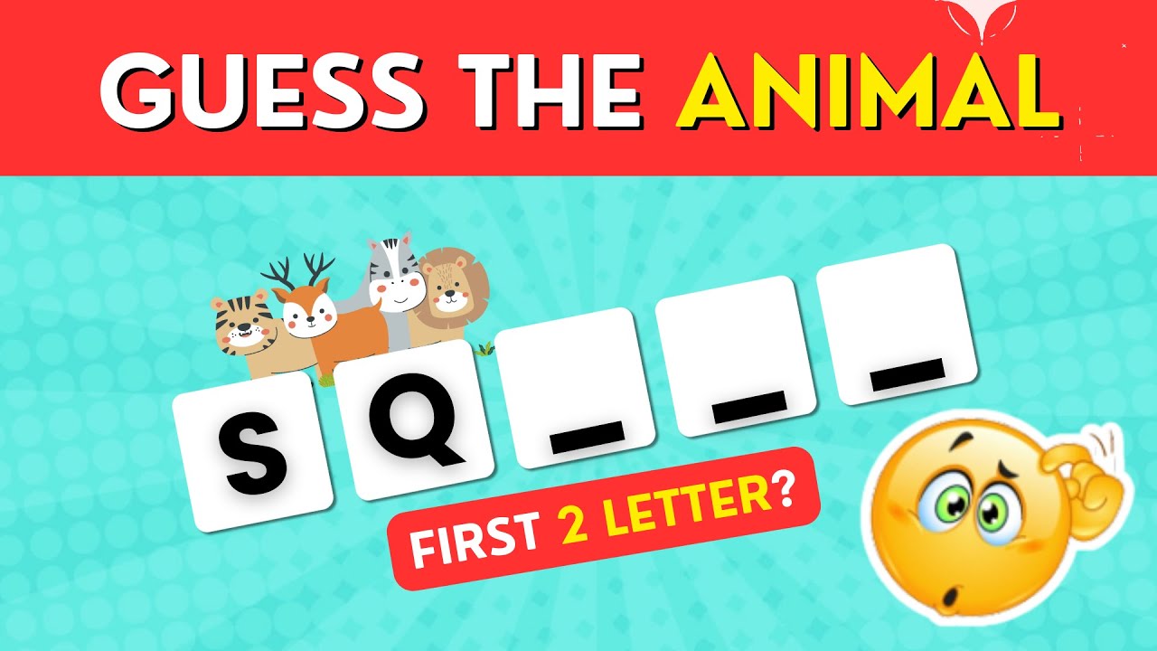 Guess The Animal by First 2 Letters | Animal Quiz - YouTube