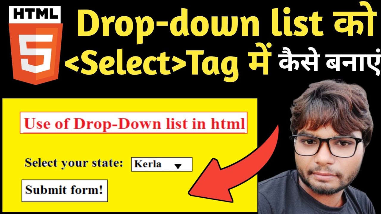 Drop-down List In Html कैसे बनाएं || Select Tag In HTML @gwalcomputer ...