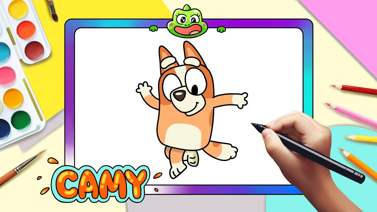 How to Draw Bingo Dancing | Cute & Easy for Kids - YouTube