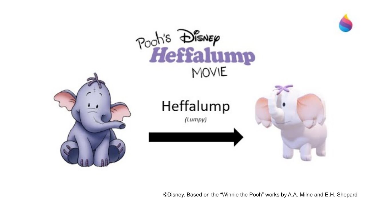 Paint 3D Tutorial: Heffalump (Lumpy) ~ from "Pooh's Heffalump Movie ...