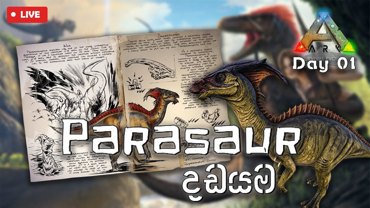 Parasaur දඩයම | ARK: Survival Evolved Live Gameplay | Day 01 - YouTube