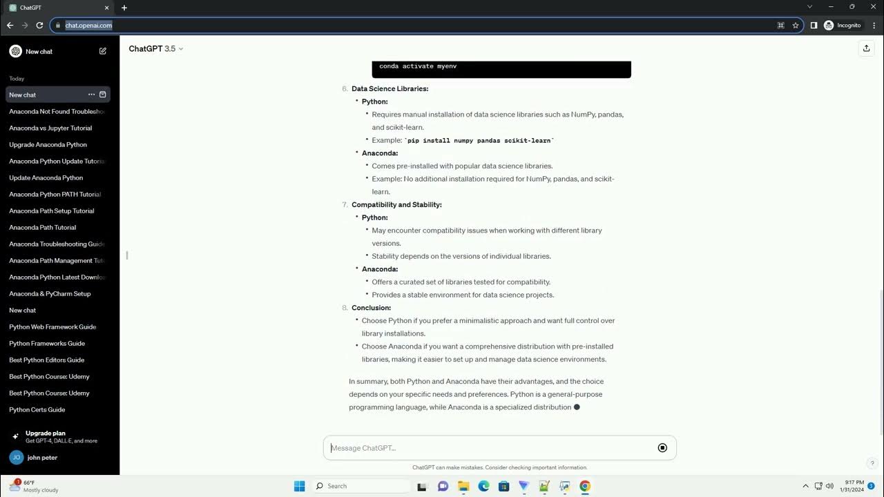 anaconda vs python software - YouTube