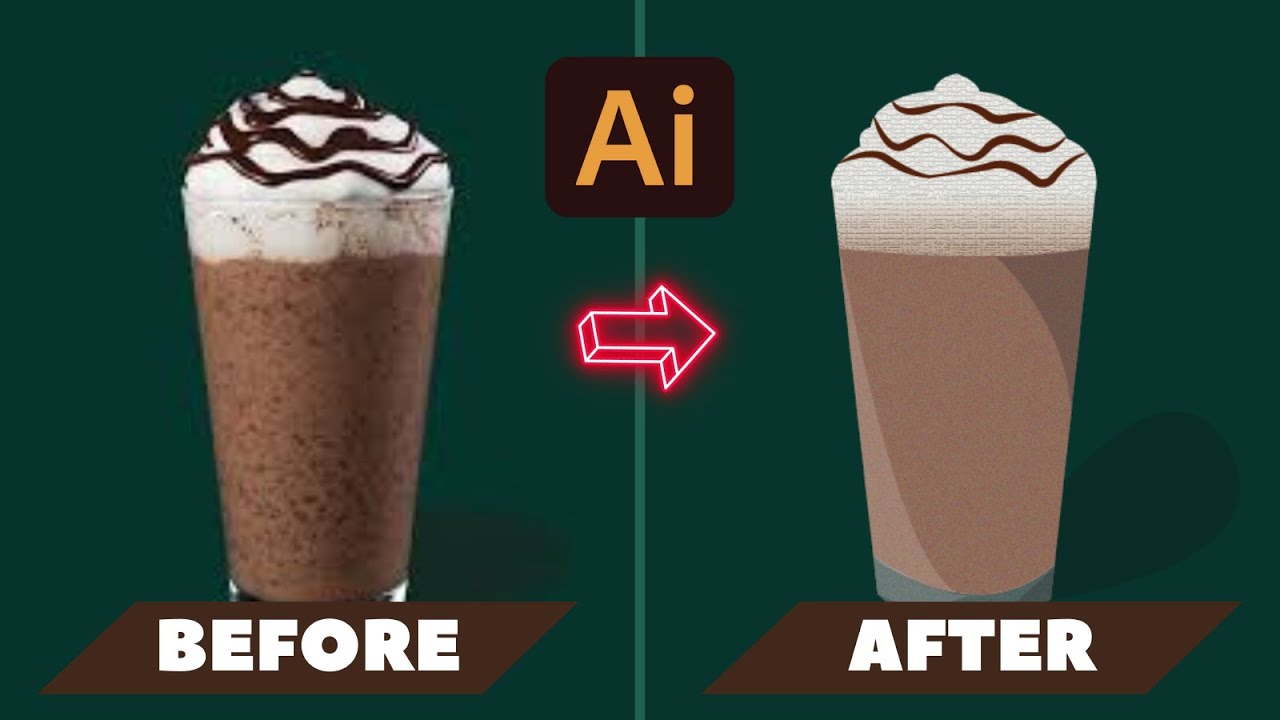 Illustrating Iced Coffee Ice Cream Latte | Adobe Illustrator Tutorial ...