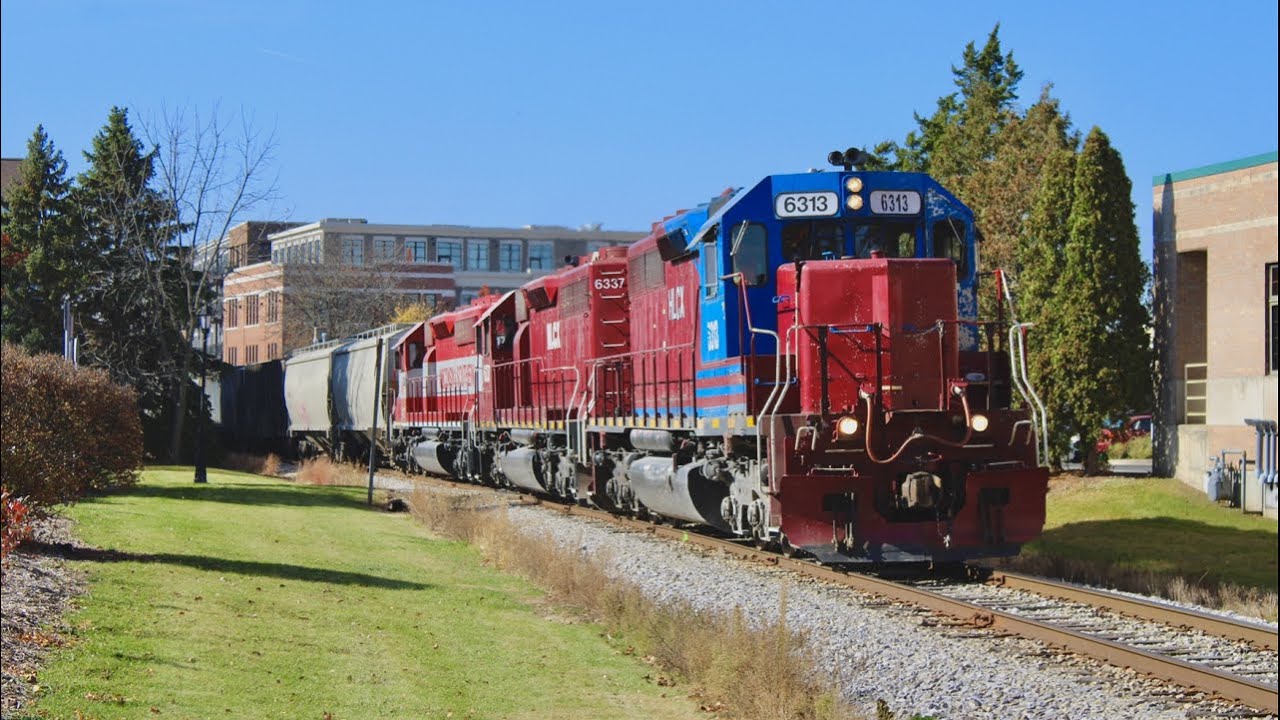 Chasing HLCX 6313 Leading a WSOR Grain Train with Great EMD Sound - YouTube