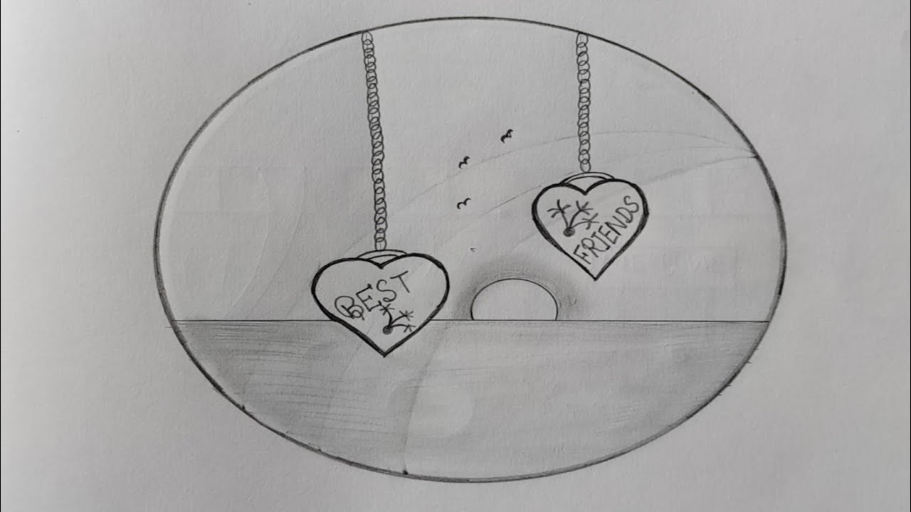 Best Friend Easy Drawing Step by Step | How to Draw Best Friend Heart ...