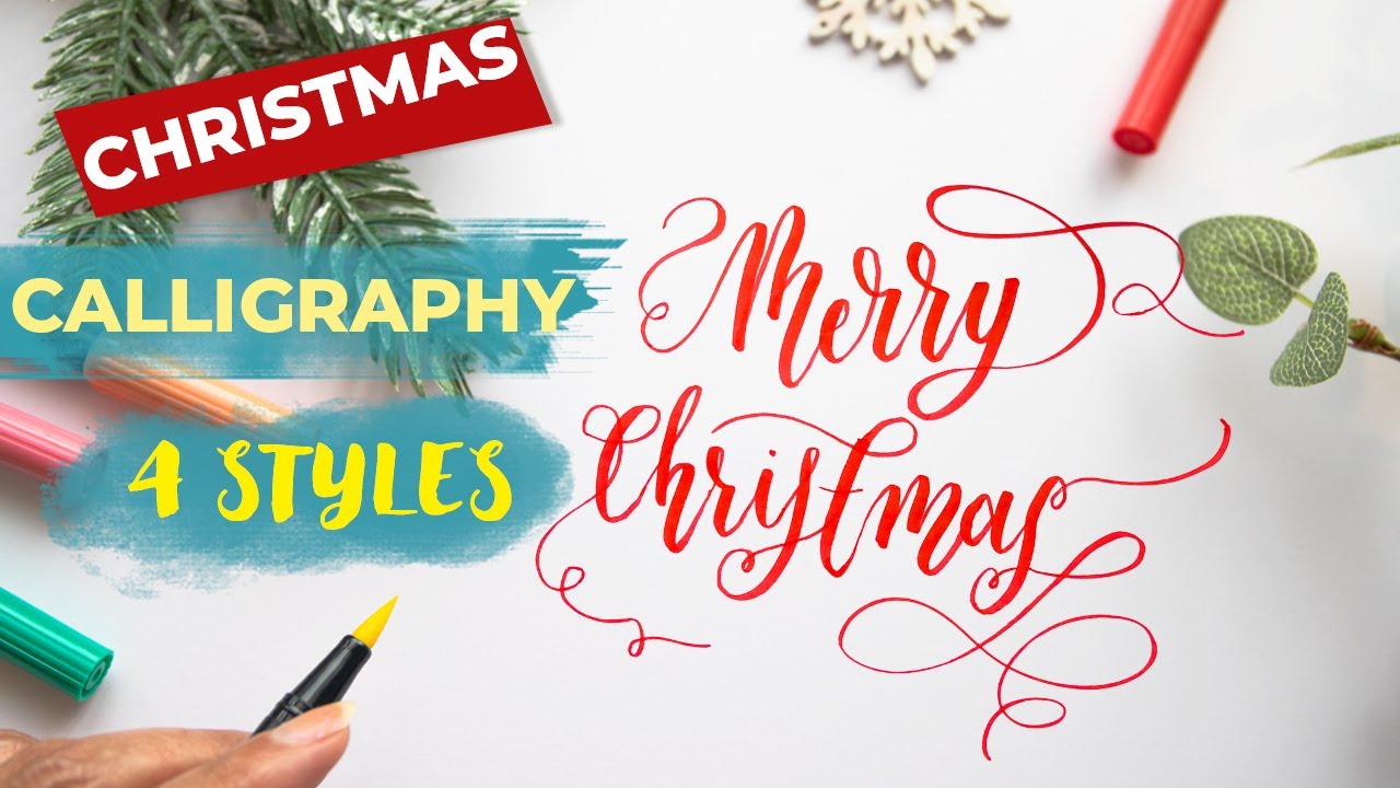 Merry Christmas Calligraphy 4 Beautiful Brush Pen Styles (Beginner ...