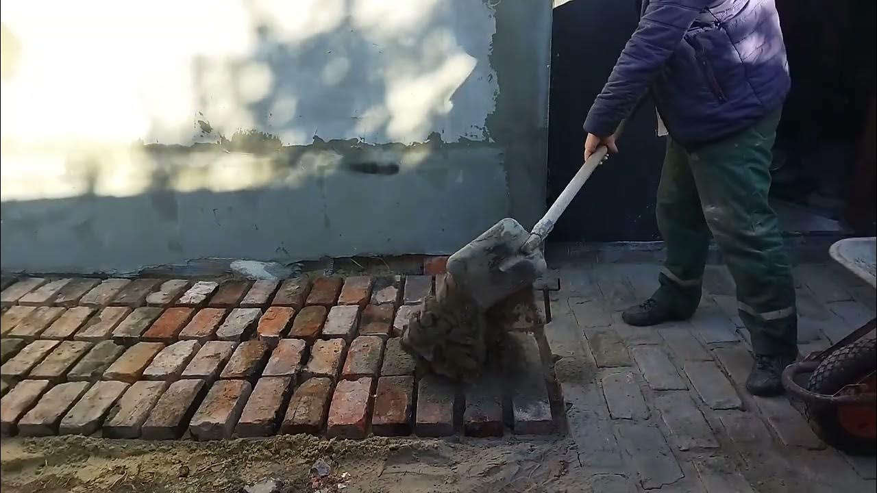 Брущатка з кирпичача.Бютжетна брущатка з кирпича.Як зробити брущатку ...