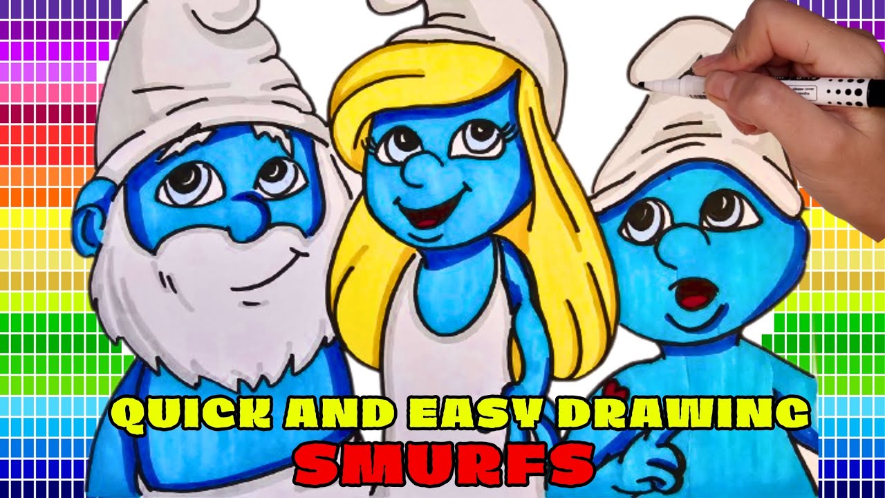 How to draw the SMURFS step-by-step? | Let's Draw Together! - YouTube