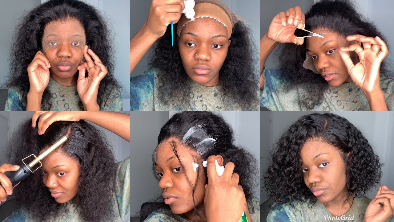 COMO PONERSE UNA PELUCA CON PEGAMENTO / Frontal install - YouTube