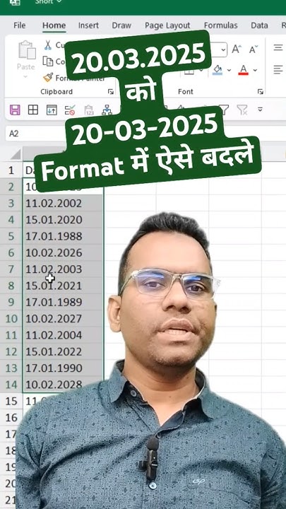 Convert Text to Date Format in Excel #formatter #excel #shortcutkeys #shorts #tips #tricks # ...