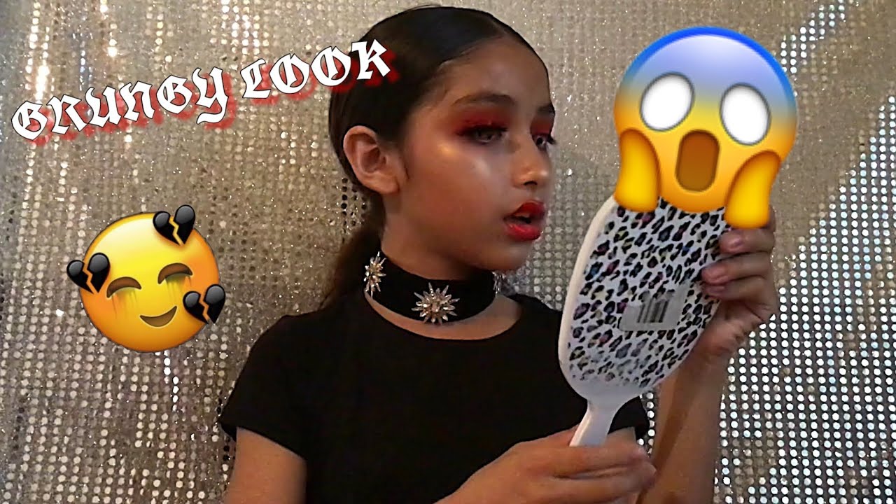 GRUNGY MAKEUP LOOK (10 Year Old Does Makeup) 🤩 - YouTube