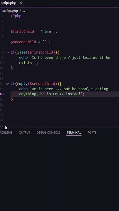 PHP | isset() vs empty() #pov #PHP #WebDevelopment #LearnIn60Seconds #PHPForm #PostMethod - YouTube