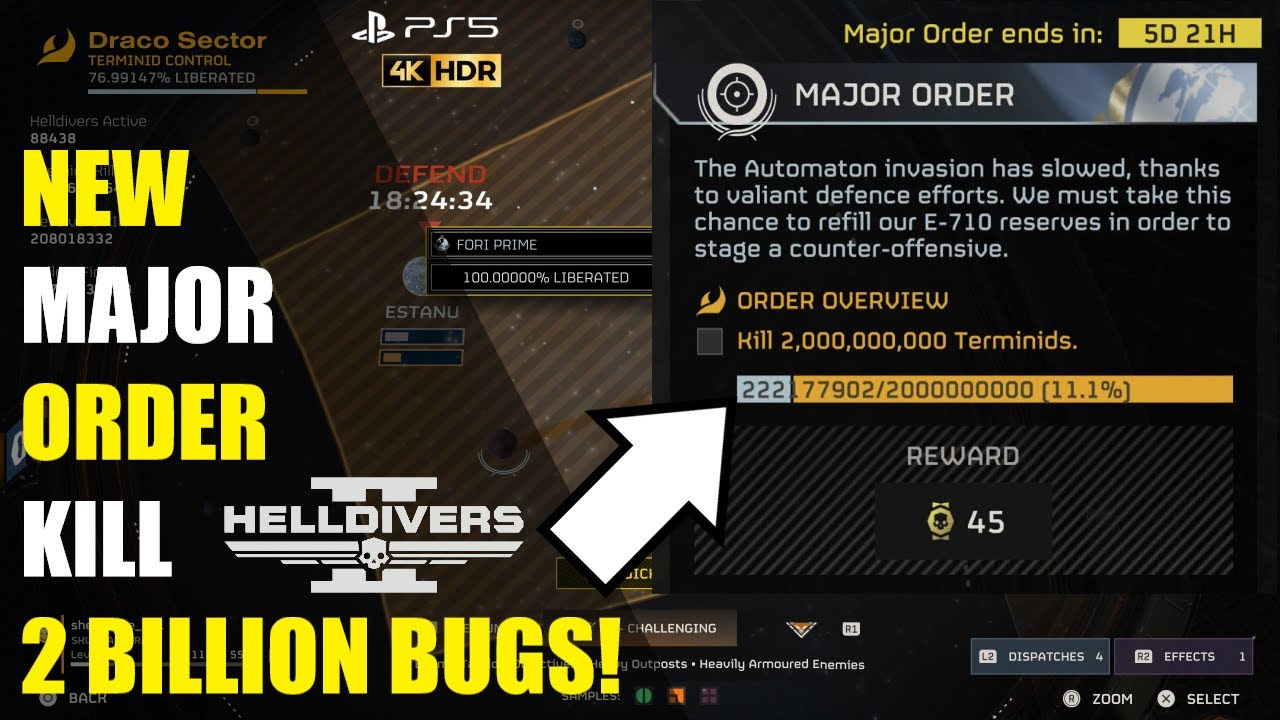 Helldivers 2 Kill Two Billion Bugs Major Order! - YouTube