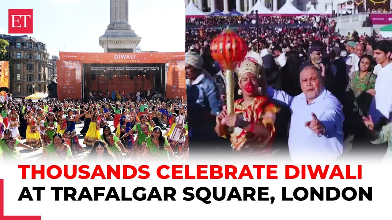 Diwali in Trafalgar Square: London celebrates festival of lights with ...