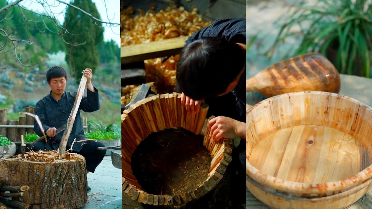 Craftsman-Make wooden basins #handwork - YouTube