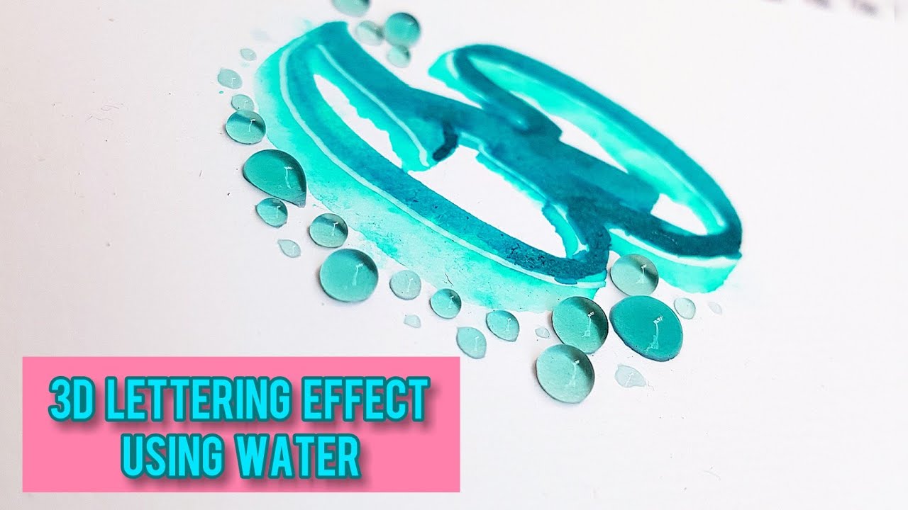 Satisfying 3D Lettering Effect with Water | Karin Markers - YouTube