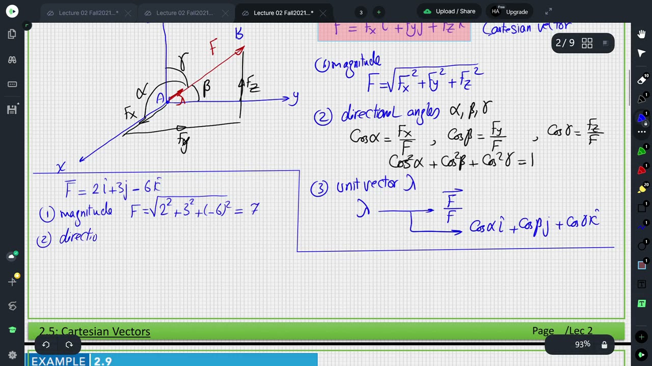Statics: Force vector in 3 D - YouTube