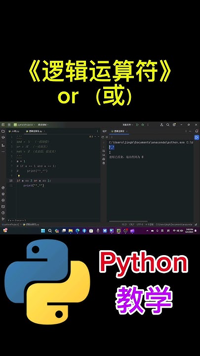 《逻辑运算符 Or （或）》python Python教学 Python编程 Python入门 Coding 基础代码 Youtube