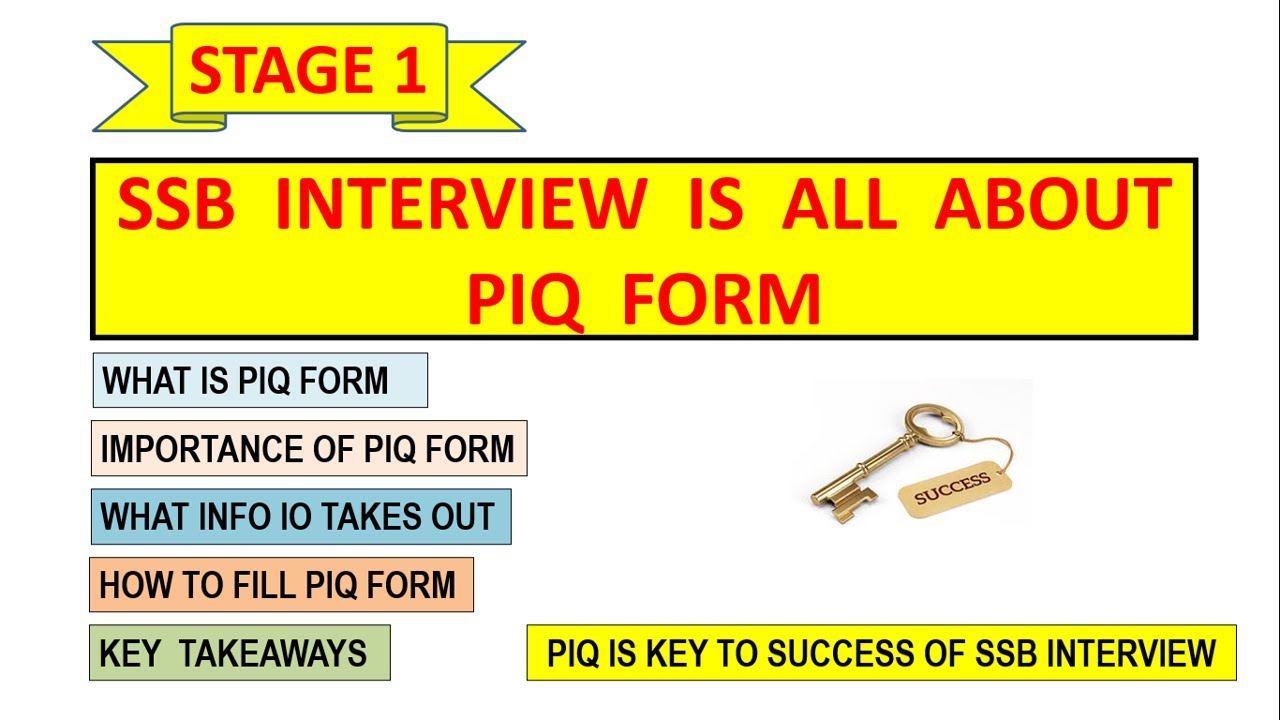 PIQ FORM II SSB INTERVIEW IS ALL ABOUT PIQ FORM - STAGE 1 - YouTube