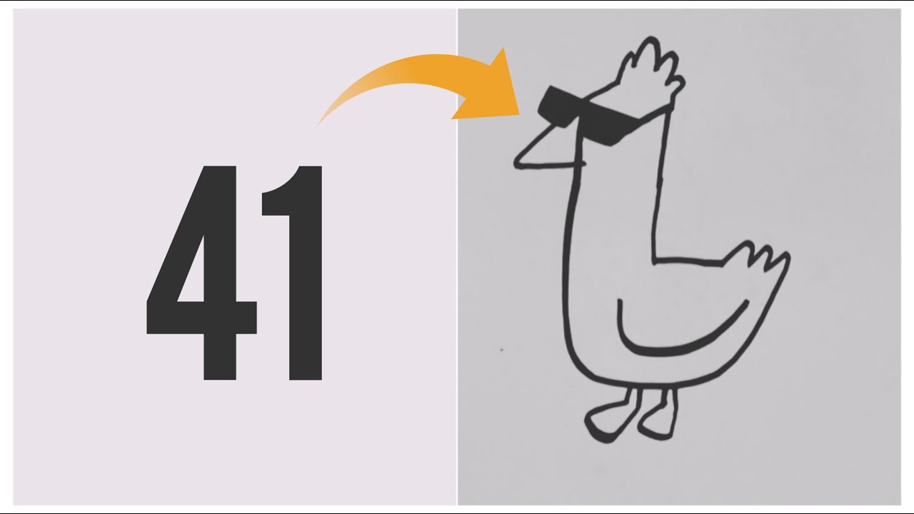 Creative drawing with number 41 | simple drawing with numbers | easy ...