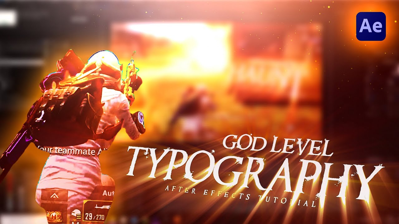 God Level Typography Rays Text Effect For Montage Videos | AE Tutorial ...