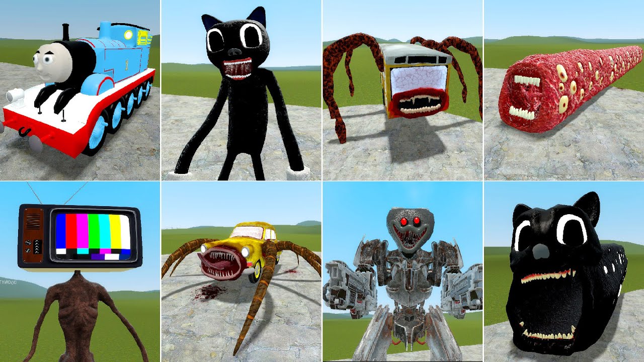 THOMAS TRAIN, CARTOON CAT , BUS EATER, TRAIN EATER, TV HEAD, CAR EATER ...