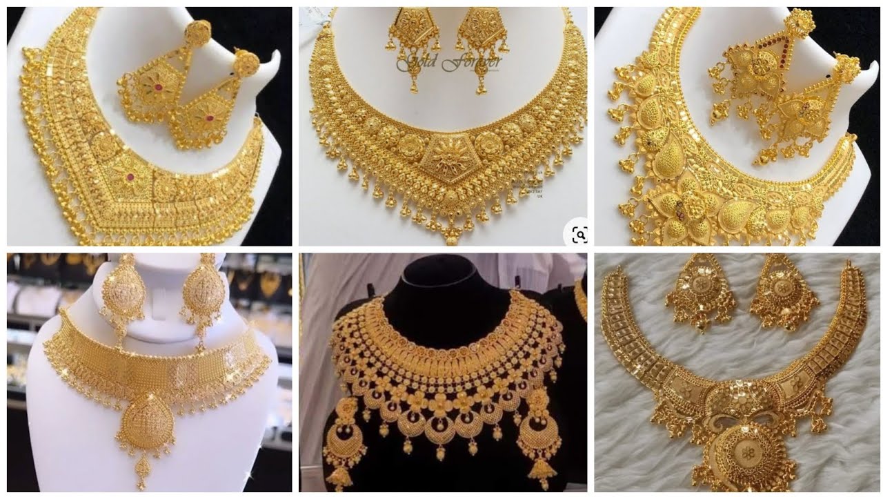 New Gold set design idea for girls/Beautiful Gold set design collection ...