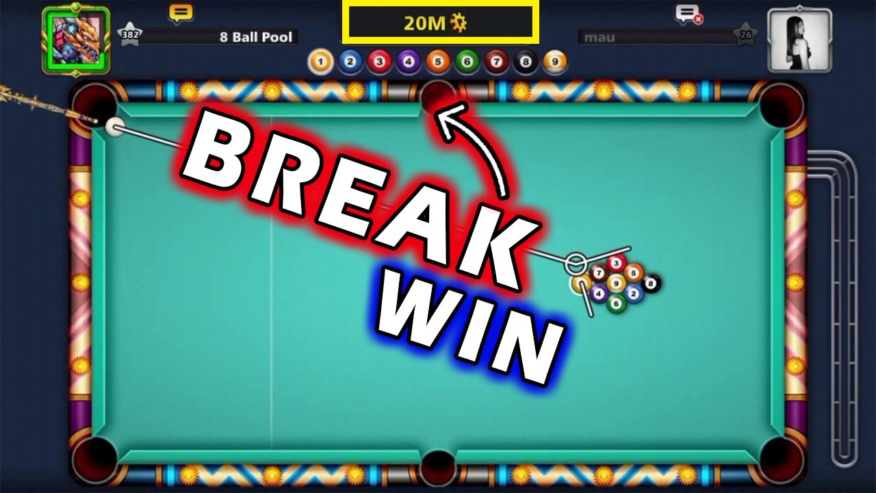 How To 8 Ball Pool 9 Ball One Shot Win || 9 Ball Pool Golden Break ...