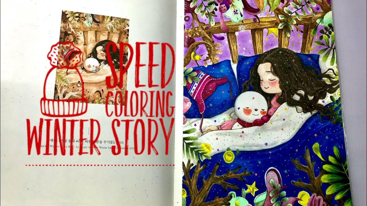 Speed Coloring | WINTER STORY | Forest Girl's Coloring Book - YouTube
