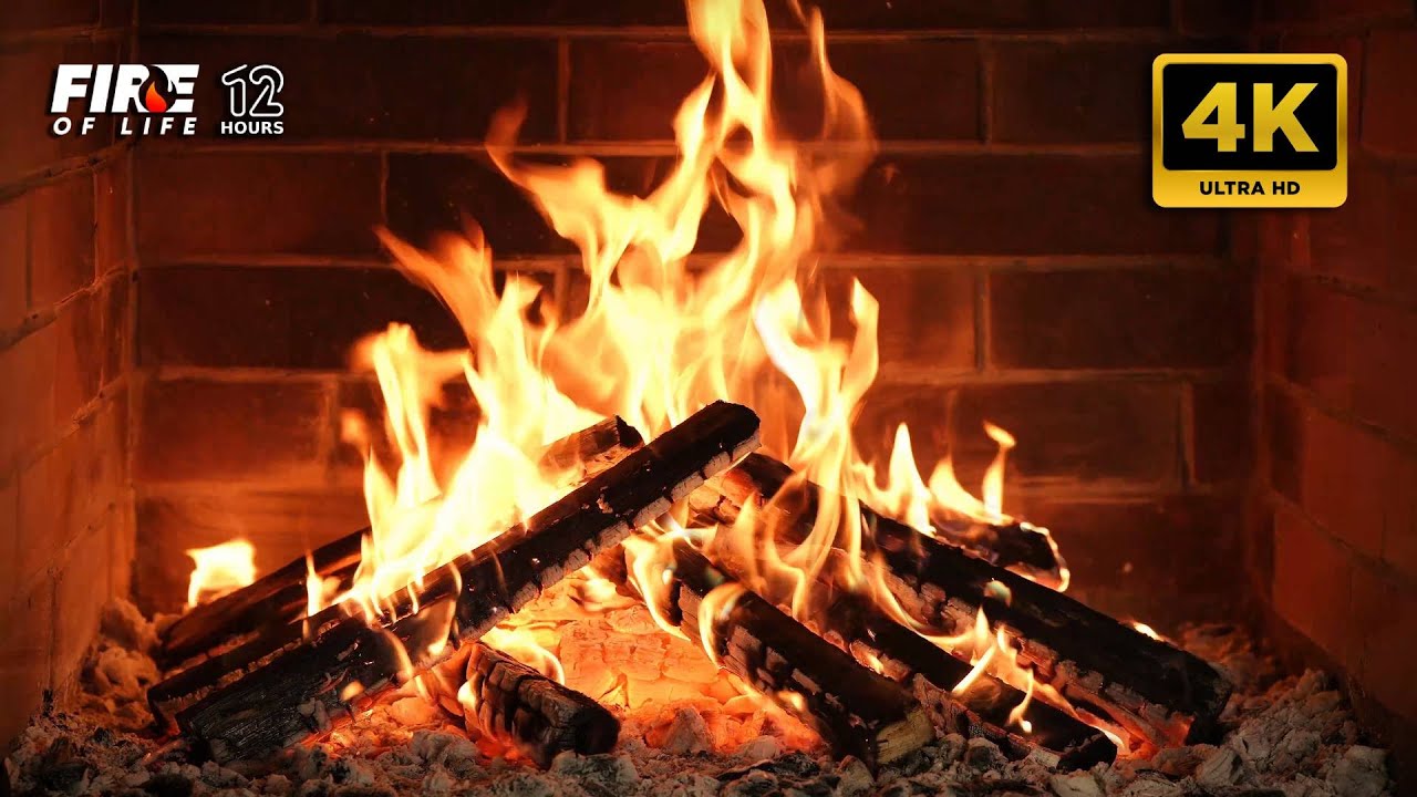 🔥 Cozy Fireplace 4K (NO MUSIC). Relaxing Fireplace with Crackling Fire ...