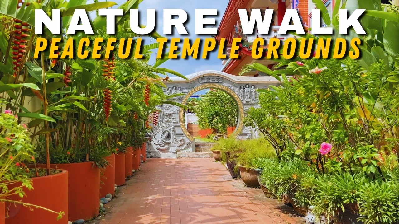 Nature Walk of a Scenic Garden - Peaceful Temple Grounds - YouTube