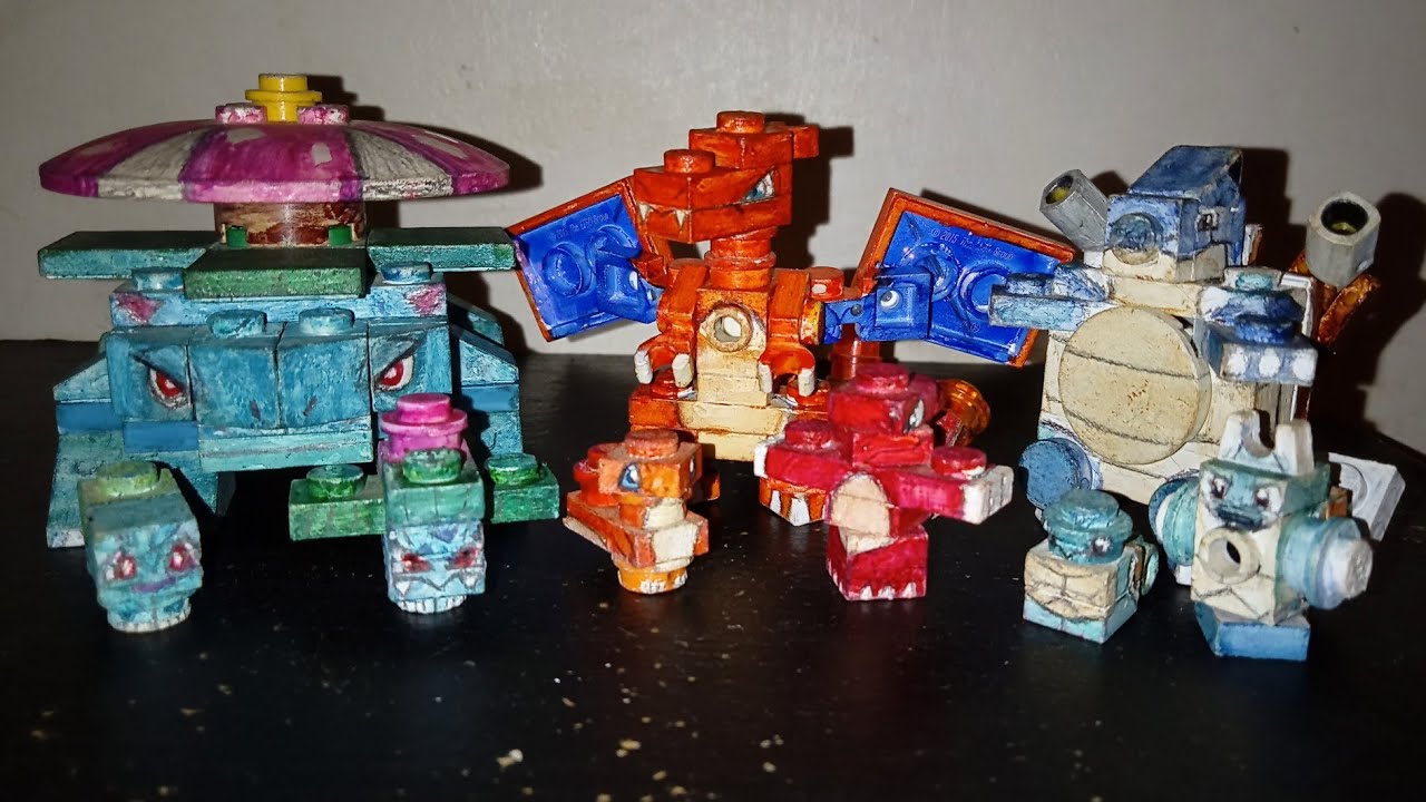LEGO Pokemon: Kanto Starters; Venusaur/Charizard/Blastoise lines - YouTube