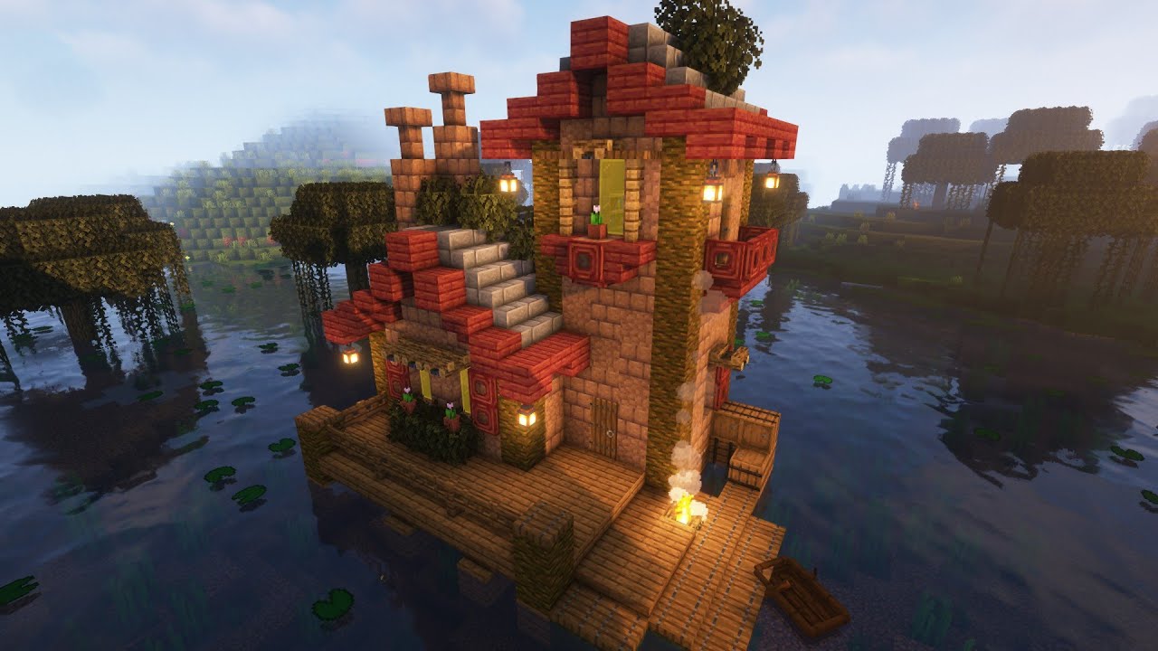 ⚒️ Minecraft | Cómo hacer una casa en pantano - YouTube