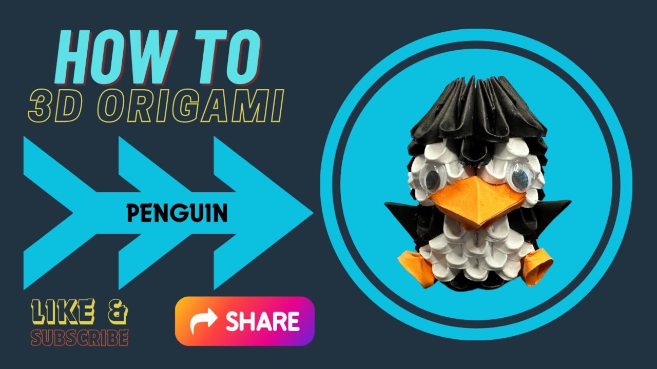 3D Origami - Penguin - How to - YouTube