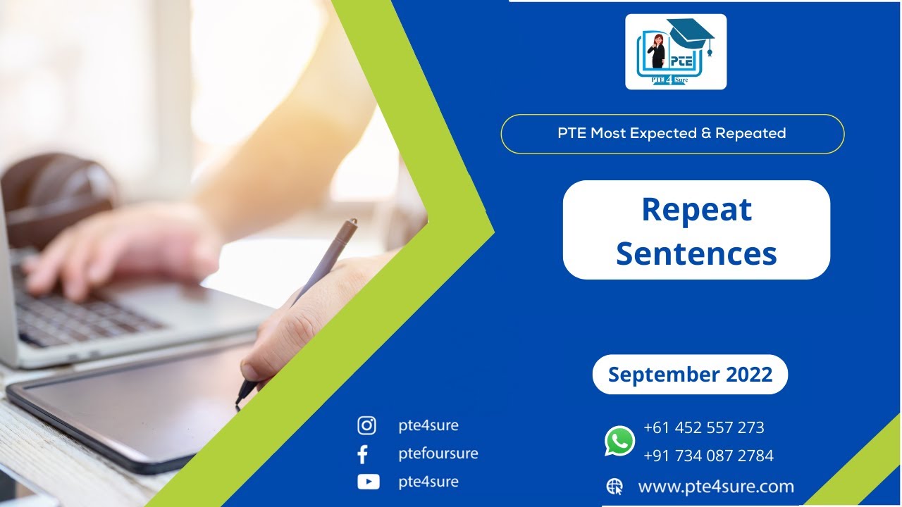 PTE Repeat Sentence| PTE RS September 2022| PTE Predictions| PTE Most ...