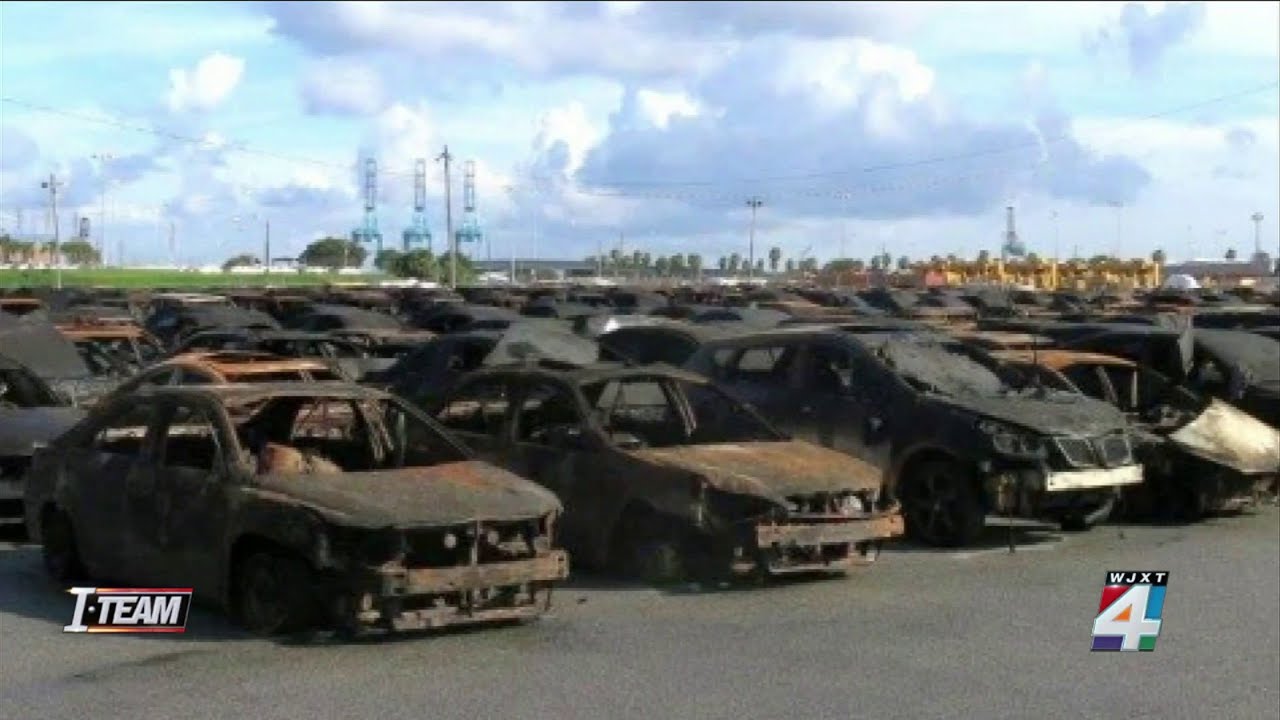 NTSB: Used vehicle battery caused weeklong cargo ship fire - YouTube
