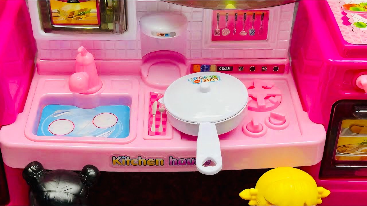 8 Minutes Satisfying with Unboxing Pink Kitchen Barbie Play set | AMSR ...